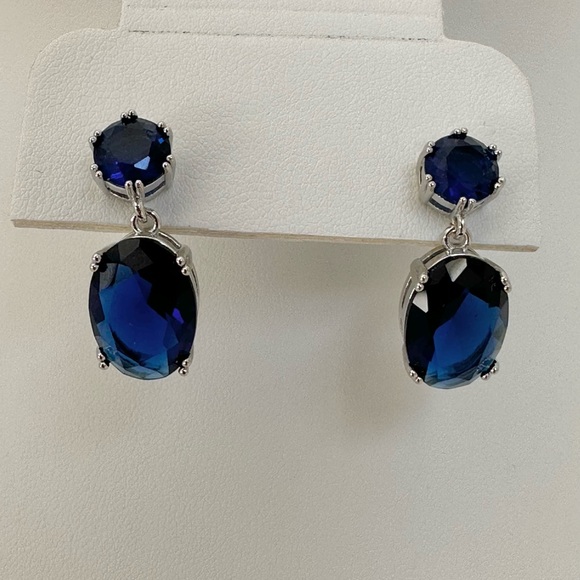 Jewelry | Dark Blue Gemstone Earrings | Poshmark
